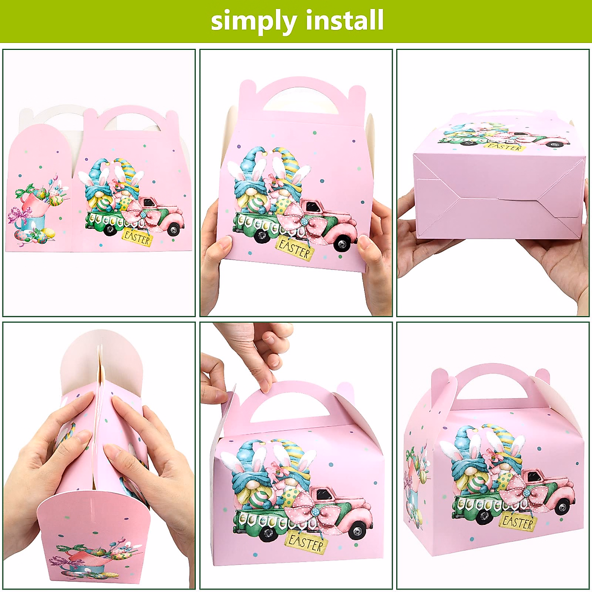 Easter Treat Boxes Cookies Boxes Gift Boxes Gable Boxes for Kids Goodie Goody Boxes 24 Packs Party Favors