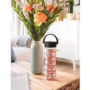 Lifefactory 16-Ounce BPA-Free Glass Water Bottle with Classic Cap and Protective Silicone Sleeve, Onyx