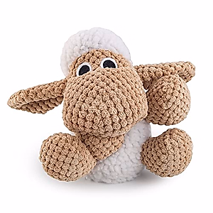 horrain Squeaky Plush Dog Toy, Durable Chewing Toys Stuffed Animals Toys with Cotton Material for Puppies, Small Medium Pets (Adorable Sheep Pattern)