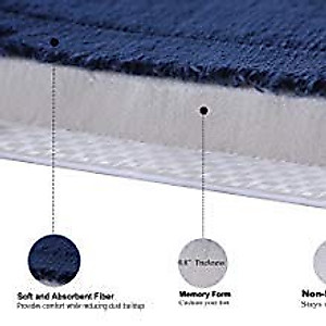 Memory Foam Bath Mat-Incredibly Soft and Absorbent Rug, Cozy Velvet Non-Slip Mats Use for Kitchen or Bathroom (17 Inch x 24 Inch, Burgundy)