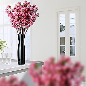 PRTECY 10PCS Artificial Cherry Blossom Flower Branches, 25.6 Inch Silk Spring Peach Blossom Bouquet Fake Flower Stems Arrangement for Wedding Home DIY Decoration