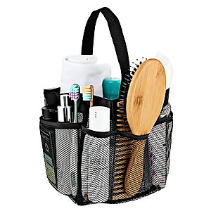 Dimeho Mesh Shower Caddy Bag Portable Large Capacity Bath Tote Basket Quick Dry Hangable Toiletry Organizer Bag 8 Storage Pocket for Gym College Dorm Beach Swimming Pool Camp Travel