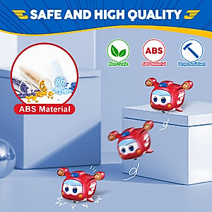 Super Wings Toys, 4 PCS Super Pet Sets, Glow and Face-Changing Transformer Toys Jett Donnie Paul Dizzy Pet, Stacking Toys for Toddlers Kids 3 4 5 6 7 Year Old