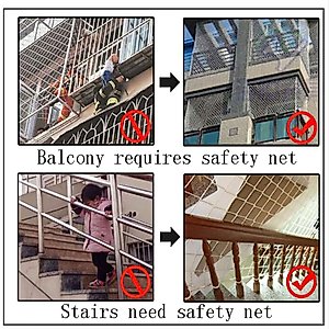 Protective Net Brown Nylon Net, Garden Decoration Net Balcony Safety Net Stairs Children Anti-Fall Net Kindergarten Protective Net Portable Fence Net Can Be Cut 1x2m3m4m (Size : 4 * 5M(13 * 16ft))