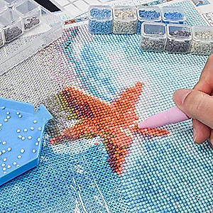 5D Diamond Painting Accessories-3 Pack 56 Grids Clear Diamond Painting Storage Container with 400pcs Label Stickers for Bead Storage,Sewing, Nail Diamonds,Embroidery Boxes Organizer