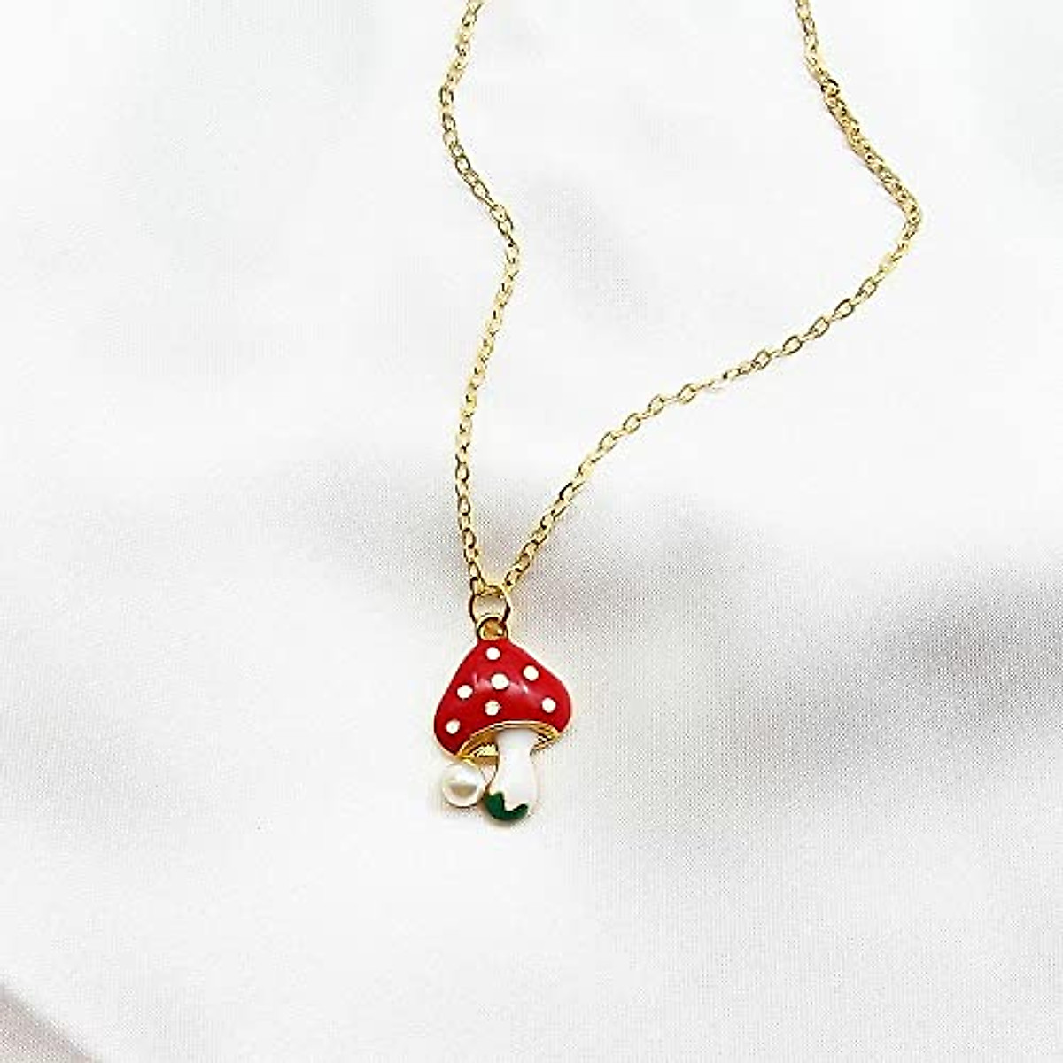 Simpleasure Pack 3 Cute Mushroom Pendant Chain Necklace for Three Best Friends Daughter Gold Dainty Fashion Friendship Christmas Birthday Jewelry BFF Gifts