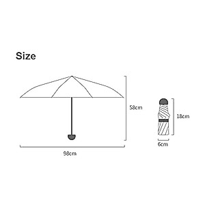Aikelai Mini Travel Umbrella with Case , 8 Ribs Folding Small Compact Portable Umbrella for Sun and Rain, Windproof Sun Protection (rainbow)
