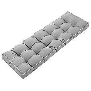 Maphissus 3 Seat 57 Inches Outdoor Porch Swing Cushions,Water-Resistant Tufted Patio Swing Cushions Replacement,Gray