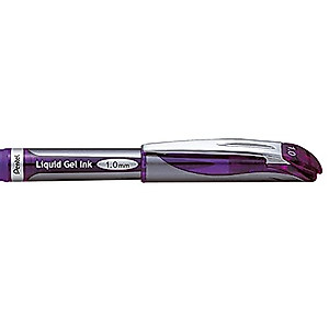 Pentel Liquid Gel Pen, Refillable, 1.0mm, Violet Barrel/Ink (PENBL60V)