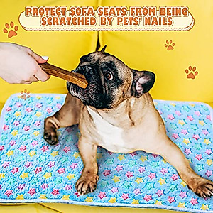 18 pcs Fleece Pet Blanket Soft Warm Sleep Mat Fluffy Cute Puppy Supplies Cute Paw Bone Star Elephant Dot Heart Print Design Dog Bed Blankets for Dog Cat Kitten Doggy and Animals, 15.75 x 23.6 Inch