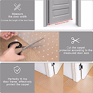 Uross Carpet Protector for Pets - Cat Carpet Protector for Doorway, Anti Scratch Under Door Cat Scratch Protector Mat, Easy to Cut Plastic Carpet Scratch Stopper, Cat Scratch Guard Carpet 3.6FT