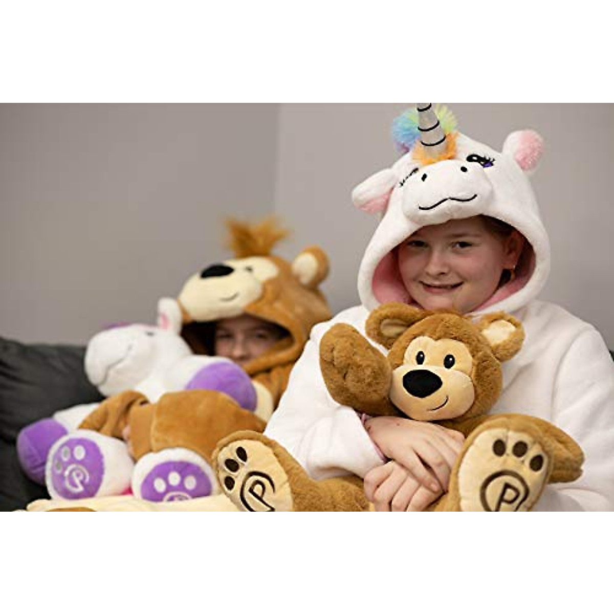 Plushible Blanket Hoodie for Kids - Unicorn Hooded Sweatshirt Blankets for Girls, Toddler and Teen - Comfy and Cozy Sherpa Lined Oversized Wearable Animal Hoodies - Adult and Children