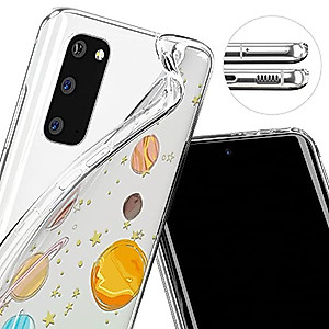 Cavka Phone Case Compatible with Samsung Galaxy A73 A72 5G A71 A54 A52 A42 A34 A32 A14 A11 TPU Universe Clear Durable Outer Space Design Flexible Cover Cute Planets Solar System Print Bumper Slim