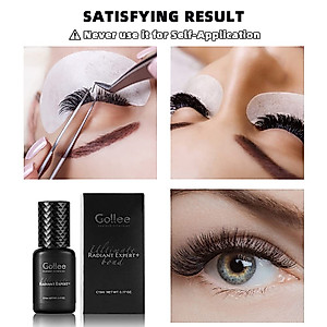 Eyelash Extension Glue 0.5 Sec Fast Drying/Retention -8 Week /(0.17fl.oz / 5ml) Eyelash Glue Waterproof Lash Extension Glue Semi-Permanent Extensions Black Adhesive Supplies for Professional USE ONLY