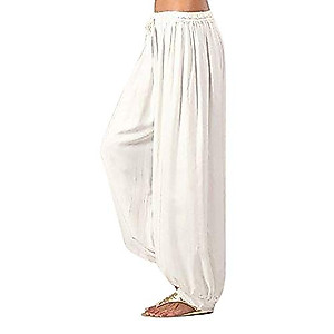 AopnHQ fold Over Yoga Pant high Waisted Pant Summer Plus Size Dresses Women White Pants Plus Size Pants Black Capri Plus Size Flowy Boho Pants