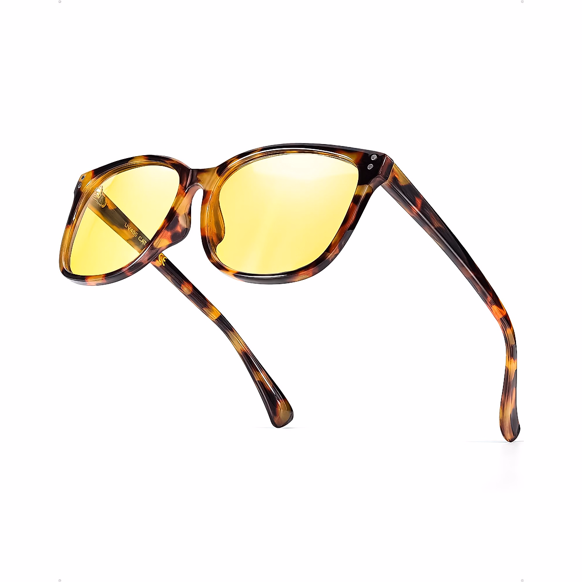 SIPHEW Night Driving Glasses for Women Men, Polarized Night Vision Glasses Anti-glare Yellow Tinted Lens for Nighttime/Foggy