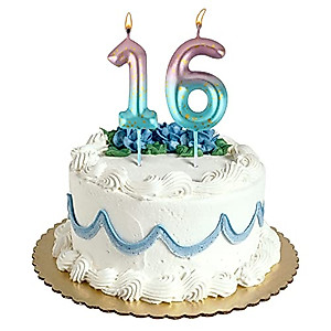 Birthday Candles Number 5 Pink to Green Gradient 3th Happy Birthday Number Candle Cake Topper, Cake Numbers Candles for Birthday Party Anniversary Decorations No 50 51 53 55 57 58 59 (5, Pink Green)