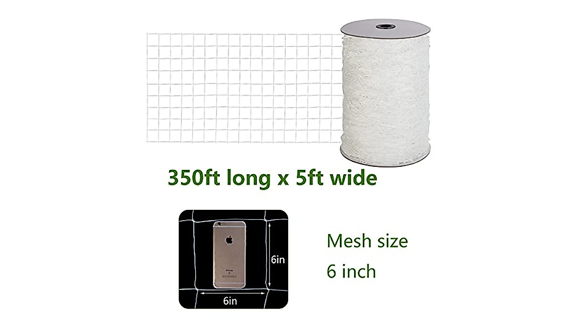 Heavy Duty Garden Netting 5x350 ft for Climbing Plants & Vegetables