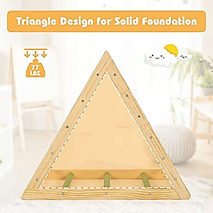 HONEY JOY Triangle Climber, Kids Wooden Climbing Triangle Ladder, 3 Different Climbing Ladders, Indoor Climbing Toys for Playground, Gym & Daycare, Gift for Boys Girls 3+ (Colorful)