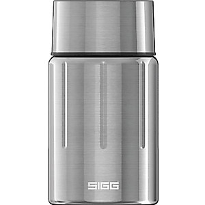 SIGG - Insulated Food Container - Silver Food Jar Brush Selenite - Integrated Cutlery - Hot & Cold, BPA Free - Stainless Steel - 25 Oz