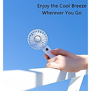 RNKRUN Mini HandHeld Portable Fan, Small Personal Battery Operated Fan Lash Fan Quiet usb Rechargeable 3 Speed Adjustable for Outside Travel Patios Indoor Shop Women Men Kids Girl Eyelash Makeup,white