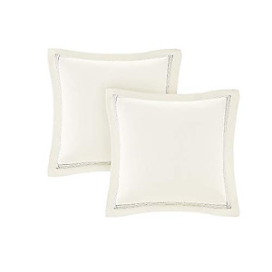 Madison Park Signature Cozy Comforter Set - All Season Bedding Combo Filled Insert and Removable Duvet Cover, Shams, Decorative Pillows, Stripe Blue King (110 in x 96 in) 10 Piece