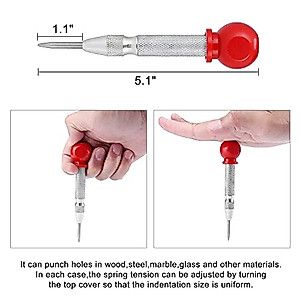 ACBungji 23 Pcs Mechanical Carpenter Pencils Set with Metal Solid Pencil Marking Tool Built-in Sharpener, Carbide Scriber Tool, Center Punch and Refills for Woodworking Architect Construction
