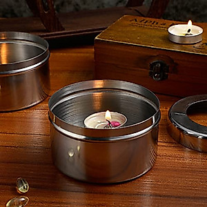 Chafing Dish Fuel Cans Stainless Steel Chafing Fuel Holder with Cover Chafer Canned Heat Fuel Box Buffet Warmer Warming Trays for Buffets Barbecue Parties Chafing Dish Buffet 6pcs