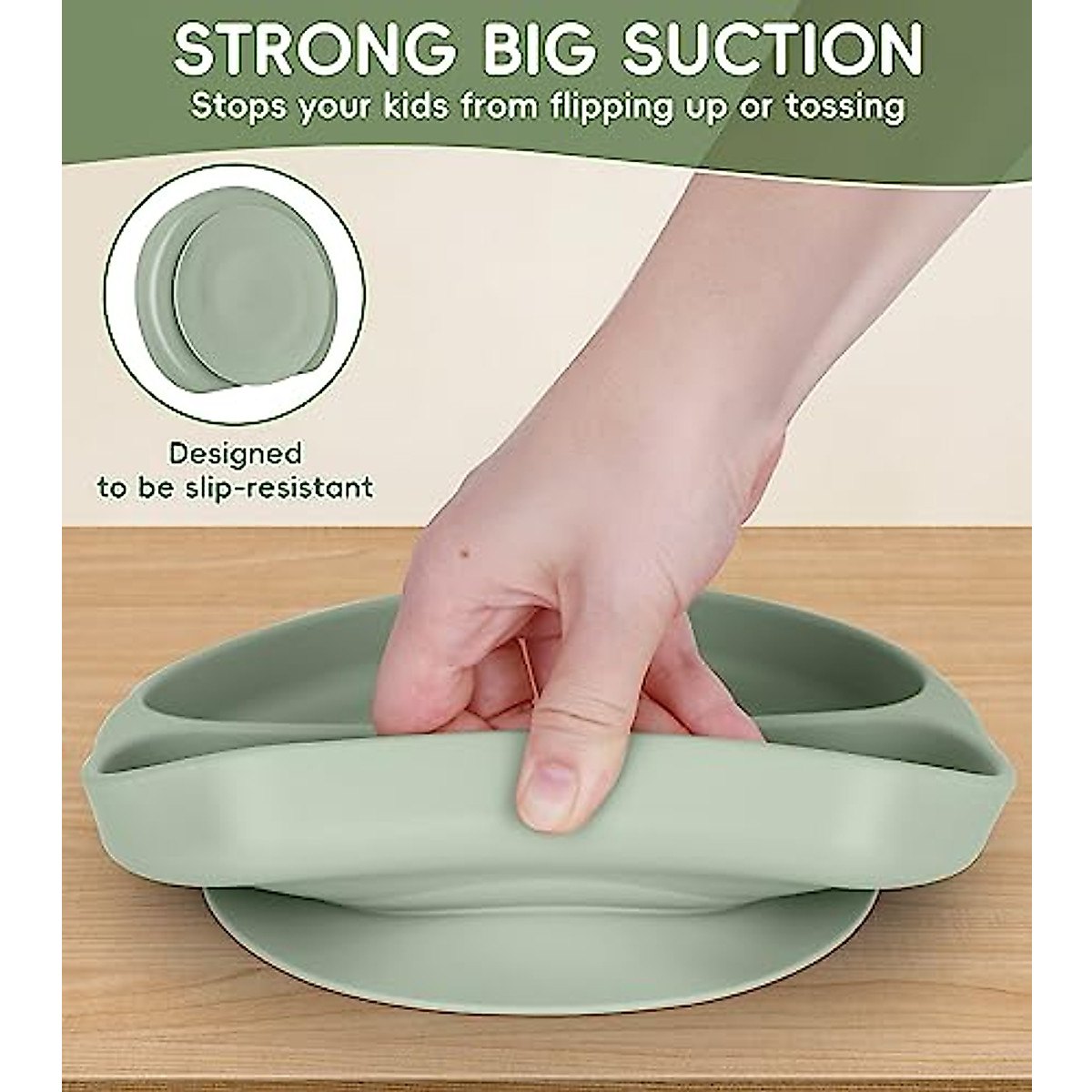 Silicone Baby Feeding Set, Complete Baby Led Weaning Supplies Bpa Free, 8 Pack Baby Eating Supplies with Infant Suction Bowl and Plates, Bowl Cup Spoon and Fork Set, Infant Utensils Dish for Baby