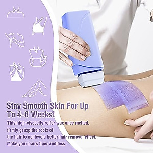 Roll On Wax, Waxing Kit Roll On, Roll On Wax Kit, Waxing kit for Women Hair Removal, Beth lee Soft Lavender Wax Roller Cartridge Refill & 100 pcs Wax Strips Wax Kit for Roll On Wax Warmer Suitable for Arms,Legs
