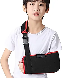 Ledhlth Soft Foam Arm Sling Black for Shoulder Kids Toddler Arm Support Brace for Broken Collarbone Children Shoulder Immobilizer for Shoulder Injury (Kids S)