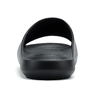 ANLUKE Pillow Slippers for Women and Men Comfortable Cloud Slides for Indoor and Outdoor Home Cushioned Thick Sole Soft Rebound Black 38/39