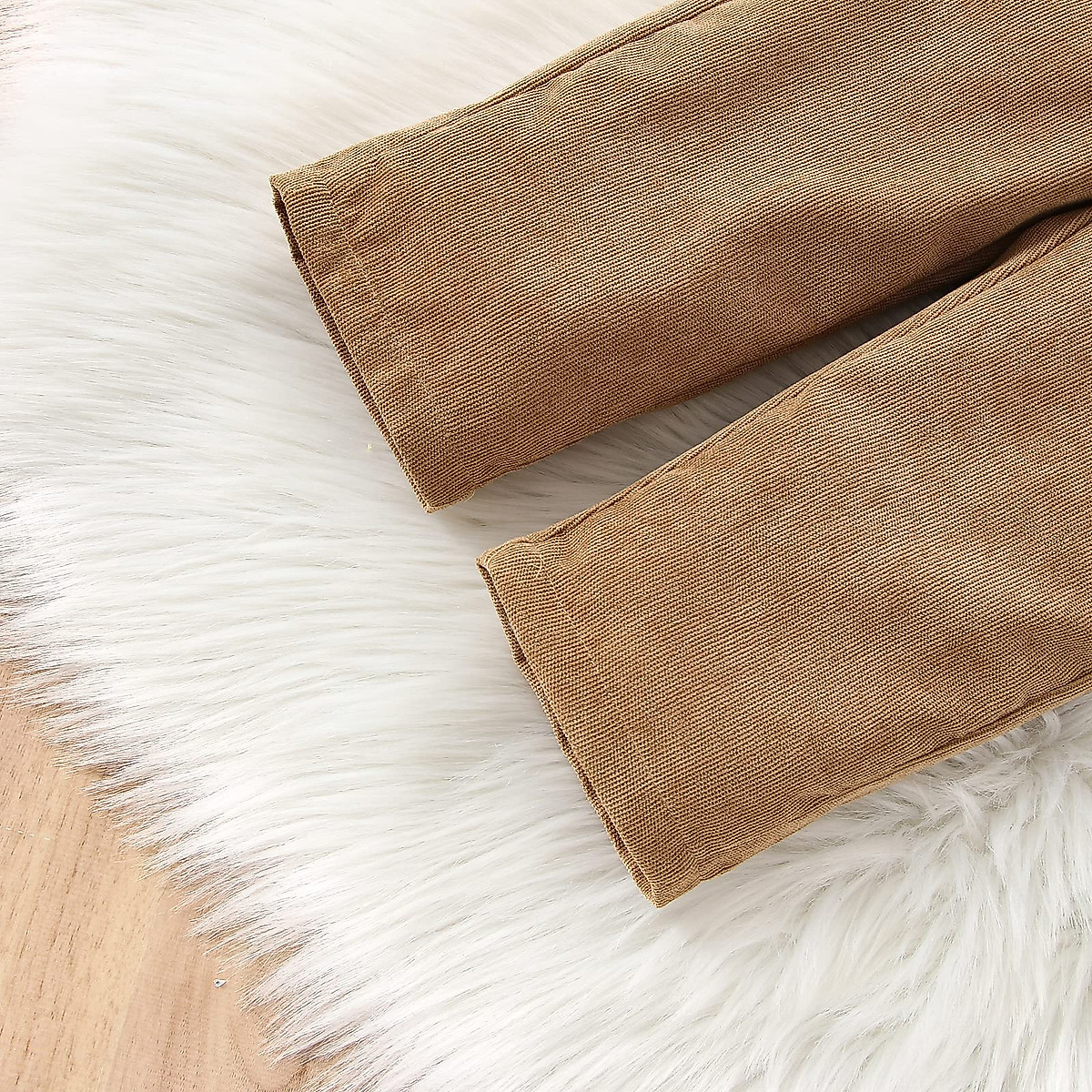 Yccutest Toddler Boys Girls Fall Winter Outfits Set 2Pcs Turtleneck Sweater + Corduroy Pants Infant Kids Gentleman Clothes (Brown,2-3 Years)