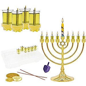 Hanukkah Pre-Filled Olive Oil Glass Cup Candles, 2.5 Hours, 100 Percent Olive Oil Pre-Filled Ready to Use - 44 Cups for All 8 Nights of Hanukkah