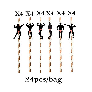 Bachelorette Naughty Straws, Stripper Pole Dancer Straw,24pcs Bachelorette Party Naughty Nye Paper Straw for Hens Girls Night Adults,Dancing MEN Confetti Thick Straws Ladies Bridal Shower Decoration