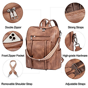 CLUCI Backpack Purse for Women Leather Backpack Purse Travel Fashion Convertible Designer Ladies Shoulder Bags