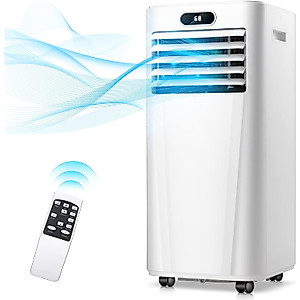 Kismile 8,000BTU Portable Air Conditioner with Built-in Dehumidifier Function, Fan Mode,Portable Ac Unit with Remote Control, Floor Air Conditioner for Room/Office/Dorm/Bedroom