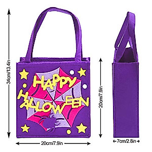 Xflyee Halloween Bags Trick or Treat Gift Bags Reusable Tote Bags Kids Toys Organizer Bags Shopping & Handmade Home Decor Bags for School with Handles 13.4''