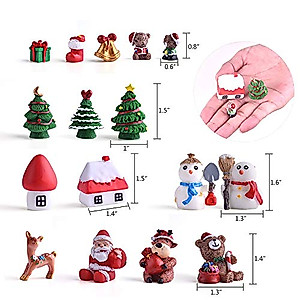 Zealor Christmas Miniature Ornaments Kit for Snowy Winter Fairy Garden Dollhouse Decoration