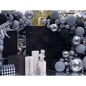 Kate Square Black Sequin Backdrop Panels for Party Decoration Glitter Sequin Panel (Pack of 12)