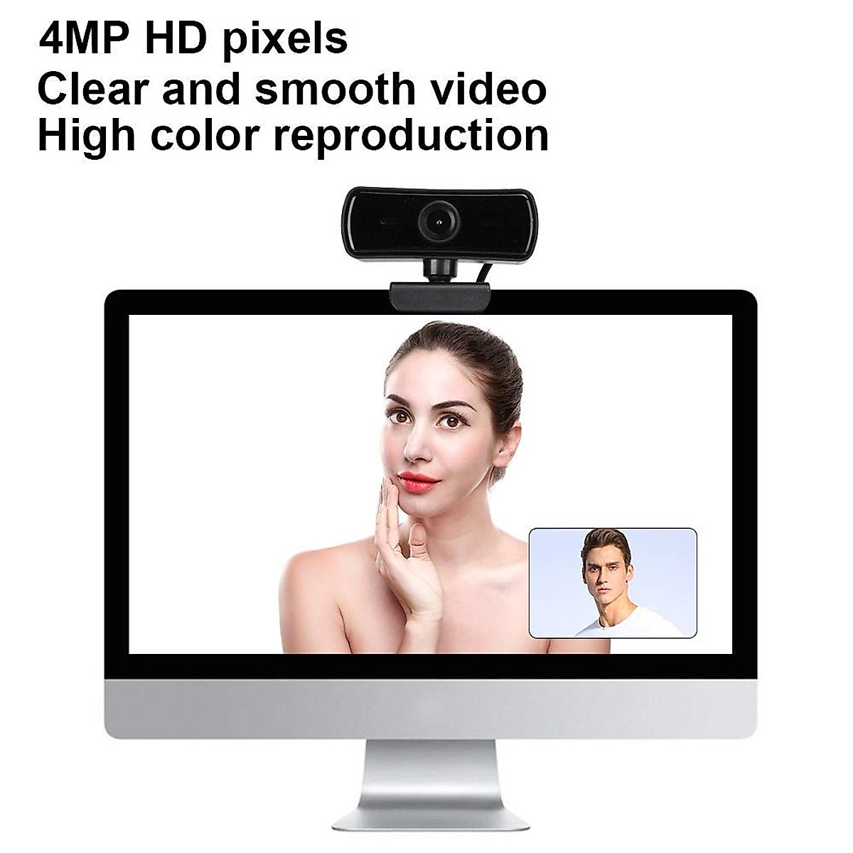 Camera,Webcam USB Camera Builtin Microphone Computer Accessory Auto Focusing 4K 2560 x 1440 Resolution HD Lens for Live Broadcast Video Conference(Black)