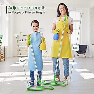 HOMEXCEL Microfiber Mop Floor Cleaning System,18-inch Dust Mop with 2 Reusable Pads for Hardwood,Tile and Vinyl,360-Spin Floor Mop Head & Extendable Handle Household Cleaning Tools for Home&Office