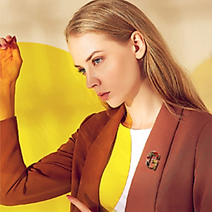 Initial Brooch Pins A-Z 26 Letters Brooches For Women Girls Colorful Enamel Alphabet Pin Pearl Crystal Lapel Pin (Initial Brooches M)