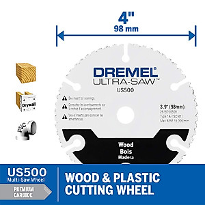 Dremel Ultra Saw US40-04 Corded Compact Saw Tool Kit with 3 Cutting Wheels and Auxiliary Handle