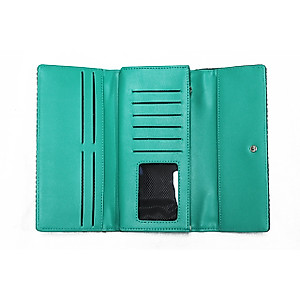 Kei Project Bride Racing Women's Ladies Wallet Clutch Trifold Fabric Leather Bride Gradation (Mint Teal)