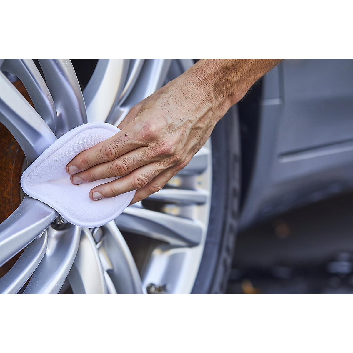 VIKING Cotton Terry Cloth Applicator Pads, Car Wax Applicator, 5 Inch Diameter, Cream, 6 Pack