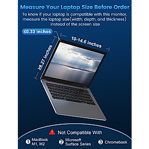 FOPO 12" Triple Laptop Screen Extender Triple Portable Monitor for 13.3"-14" Laptop, FHD 1080P IPS Dual Display, with USB-C/HDMI Port, for Windows/MacOS/Switch-S12