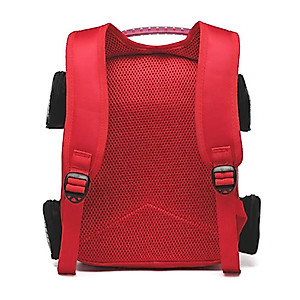 Toddler Boys Girls Backpack Waterproof Cartoon Truck Car Kindergarten Child Snack School Bag (Red)