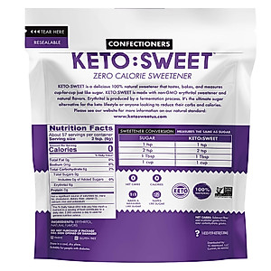 KETO:SWEET, Ultimate Sugar Alternative 100 Natural Erythritol Granulated Confectioner Baking Combo Pack, 12 Ounce (Pack of 2)
