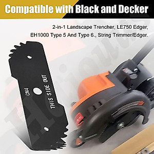 Haiouus 7-1/2" EB-007 Edge Hog Heavy-Duty Edger Replacement Blades, Compatible with Black & Decker, Fits Model LE750, LE710, LE760, for Black-Decker Edger Blade (2)